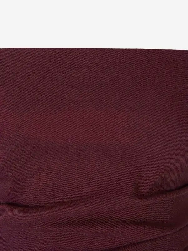 Simkhai Ruched Asymmetric-hem Top - Deep Red