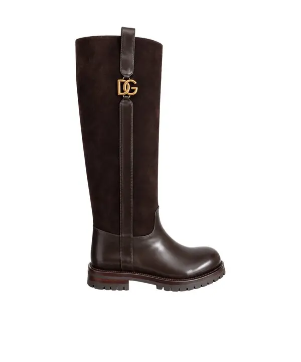 Dolce & Gabbana Dolce Gabbana Logo Plaque Boots