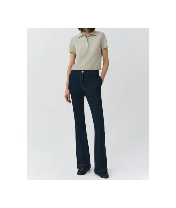Simkhai Twila Short-sleeve Cashmere Polo Shirt