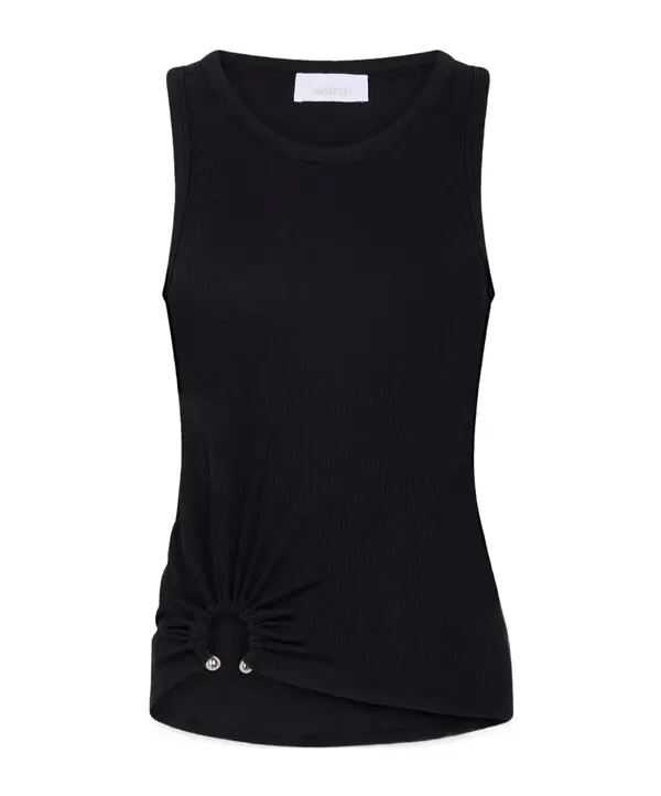 Rabanne Ribbed Tank Top - Black