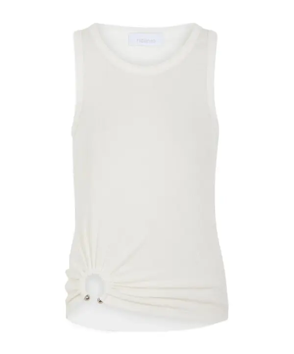 Rabanne Ribbed Tank Top - White