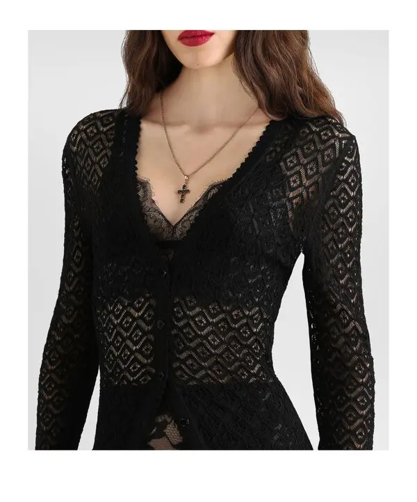 Dolce & Gabbana Dolce Gabbana Lace Knitted Long Cardigan