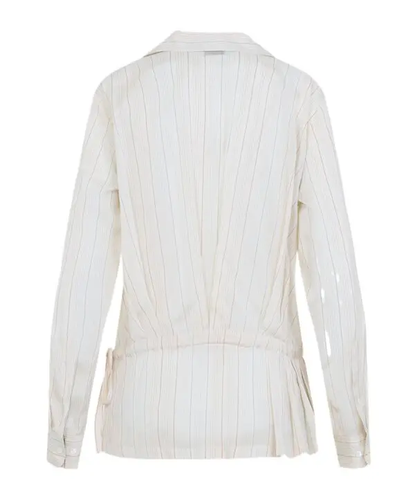 Dries Van Noten Pinstripe Wrap Top