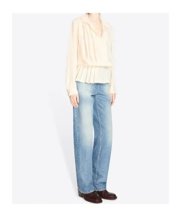 Dries Van Noten Pinstripe Wrap Top