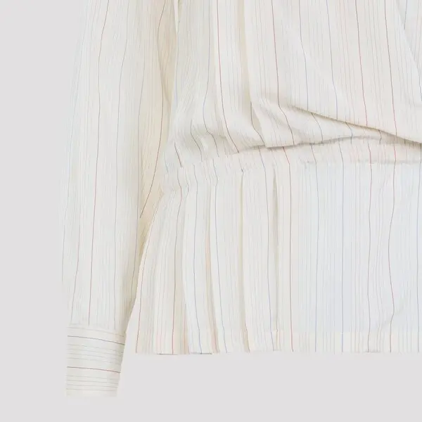 Dries Van Noten Pinstripe Wrap Top