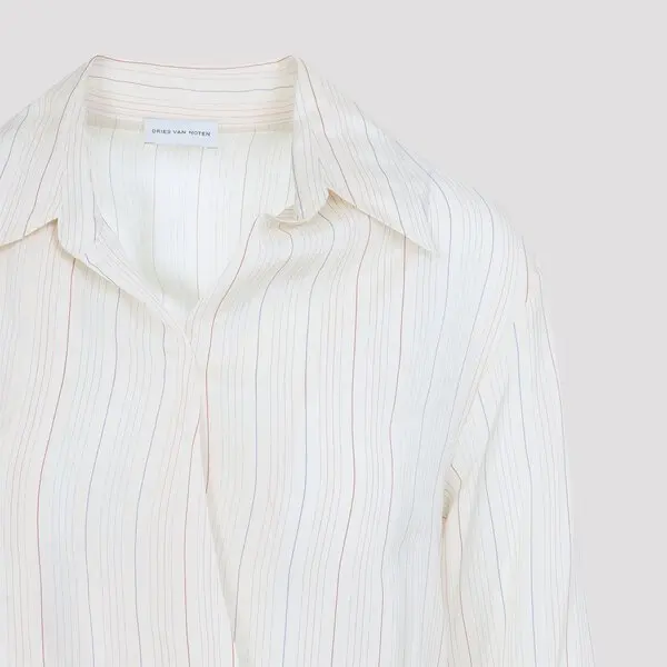 Dries Van Noten Pinstripe Wrap Top