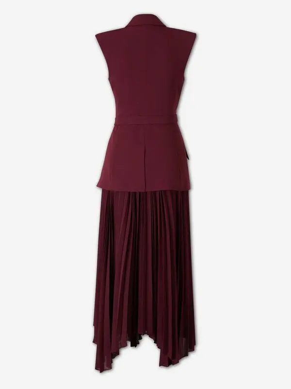 Simkhai Pleated Asymmetric-hem Dress
