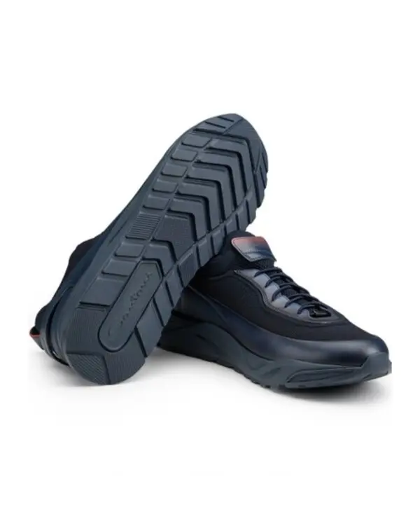 Santoni Low-top Panelled Sneakers - Adriatico Blue