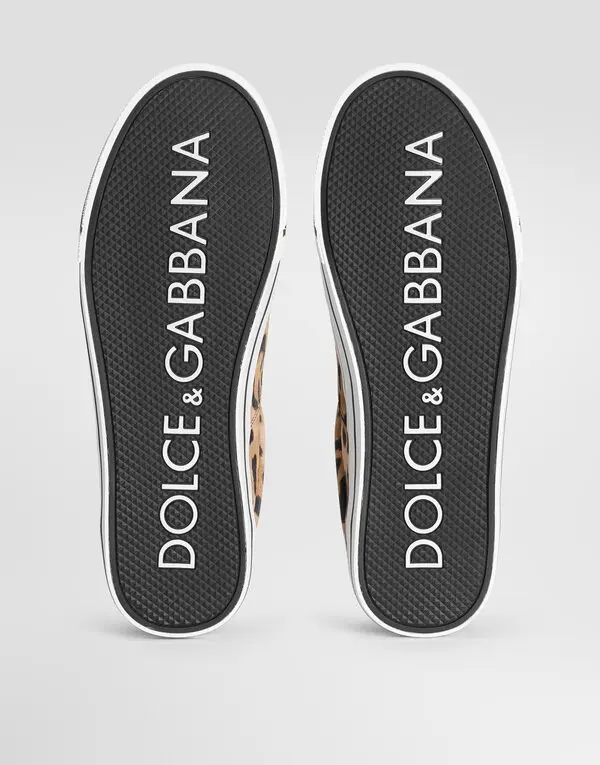 Dolce & Gabbana Dolce Gabbana Leopard Printed Sailing Sports Shoes