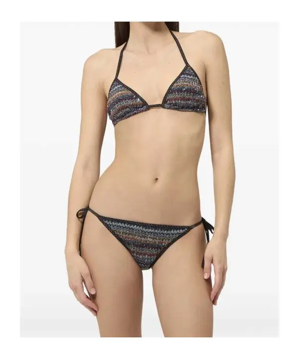 Missoni Zigzag-knit Sequin-embellished Bikini