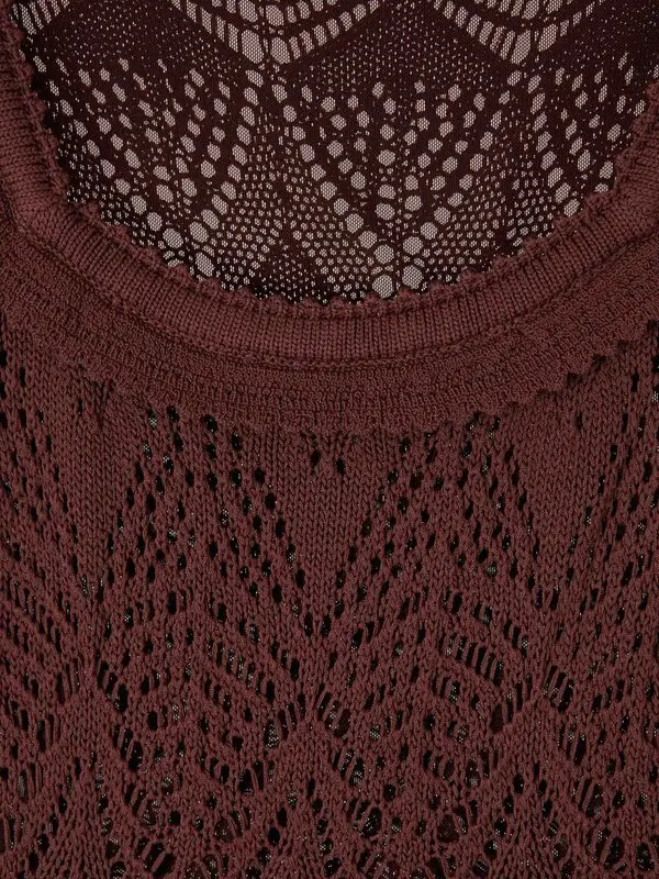 Staud Crochet-knit Ruffled Mini Dress