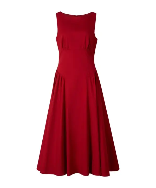 Staud A-line Cotton Midi Dress