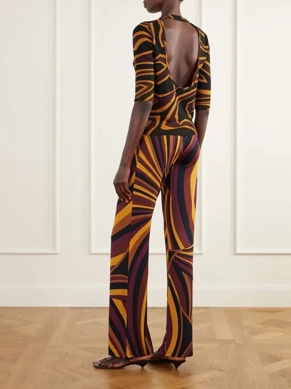Emilio Pucci Intarsia-knit Open-back Wool-blend Sweater