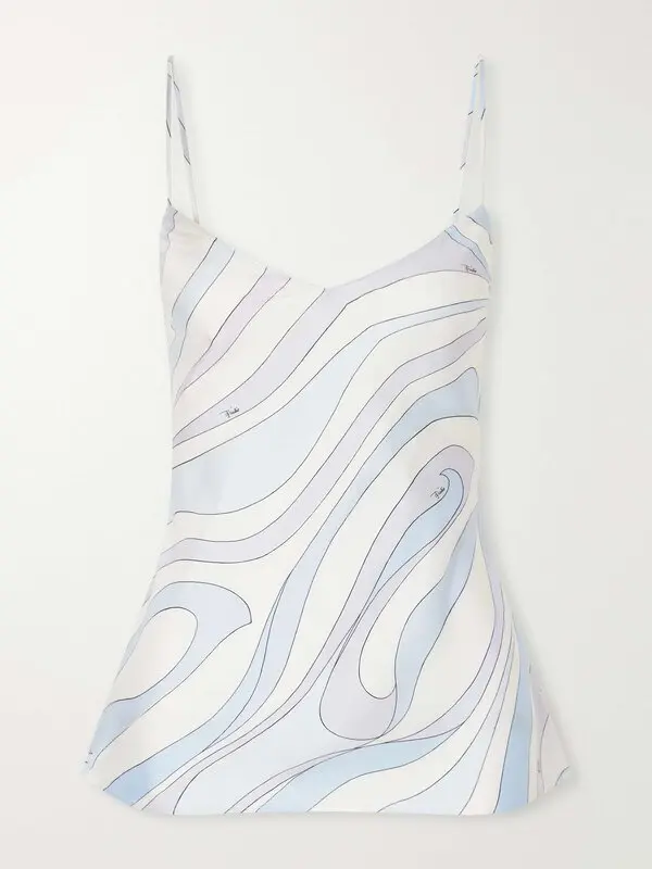 Emilio Pucci Printed Silk-twill Cami
