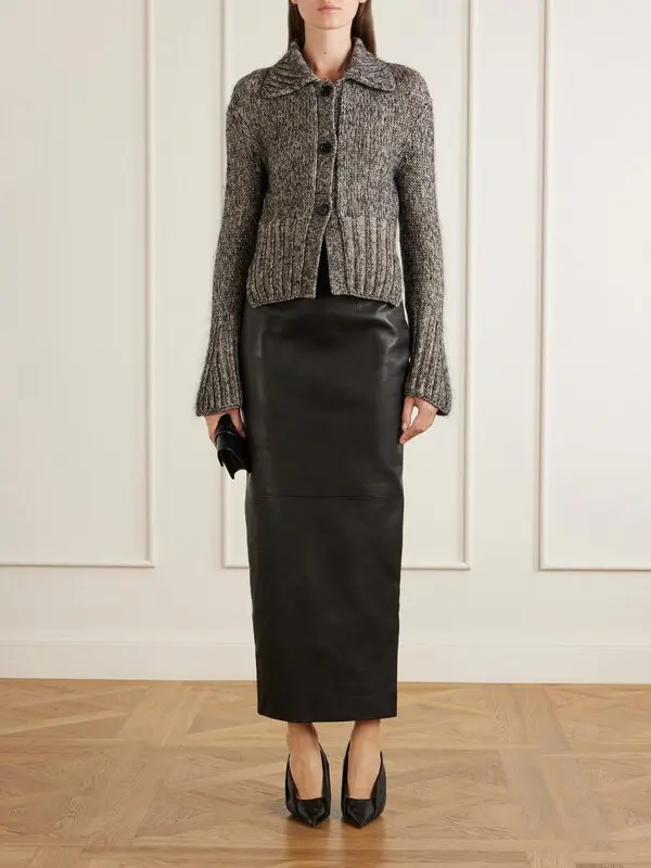 Khaite Takeo Cashmere, Mohair And Silk-blend Mélange Cardigan - Gray