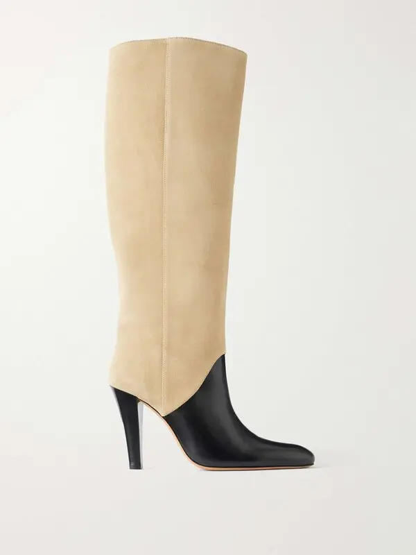 JUDE Edita 100 Two-tone Leather And Suede Knee Boots - Multi