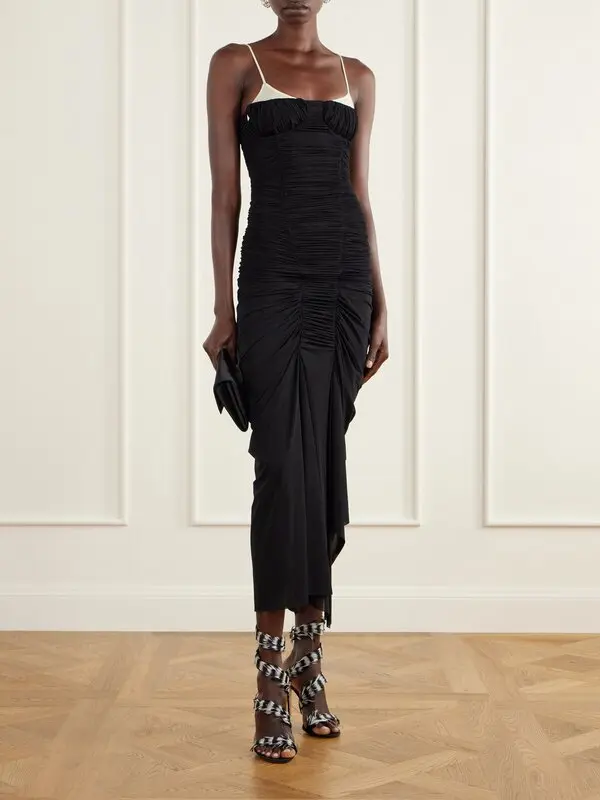 GIANVITO ROSSI Opera 105 Feather-trimmed Leather Sandals - Black
