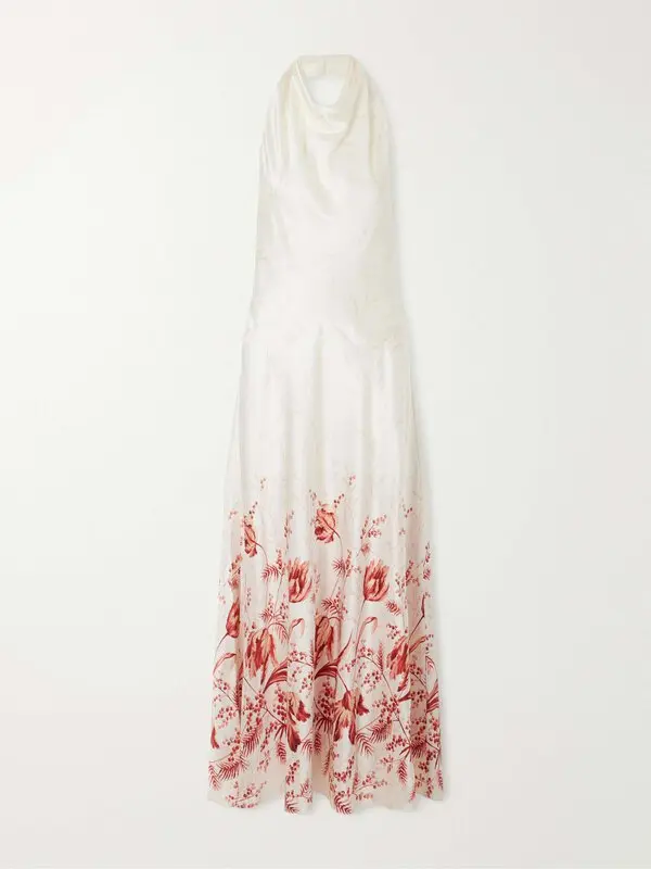DÔEN Ismerie Halterneck Floral-print Silk Maxi Dress - Multi