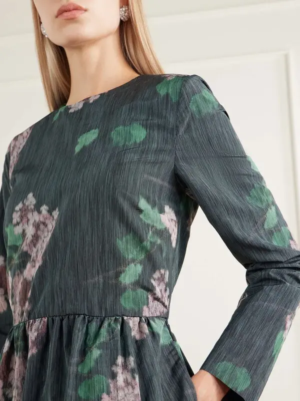 Bernadette Lennie Gathered Floral-print Taffeta Mini Dress