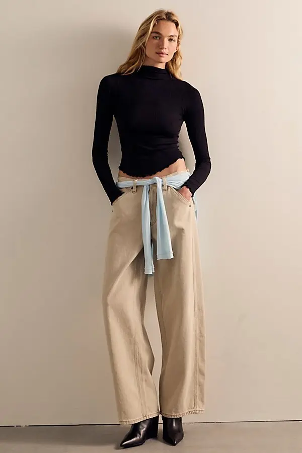Free People Base Layer Thermal Mock Neck Long Sleeve
