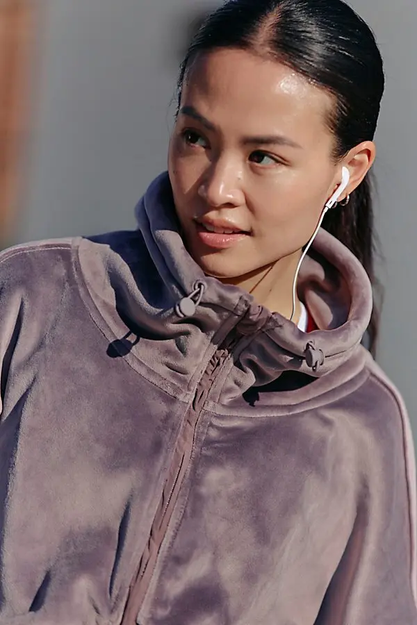 Free People Haven Plush Performance Zip-up - Eclipse