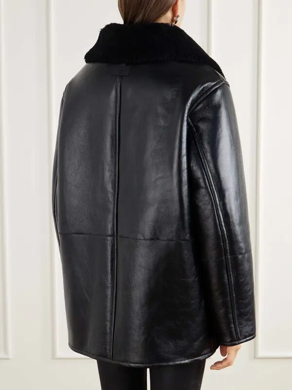 Acne Studios Paneled Shearling-trimmed Leather Coat