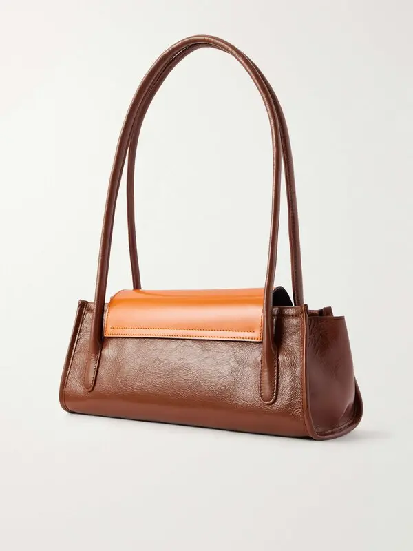 Marni Trunkette Crinkled Leather Shoulder Bag