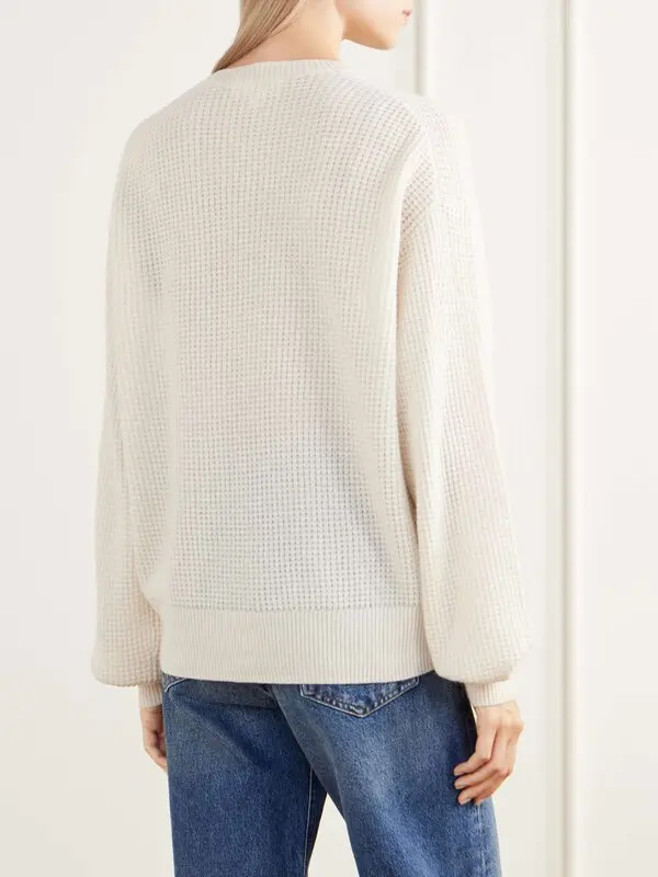 Eterne Brock Waffle-knit Cashmere Sweater