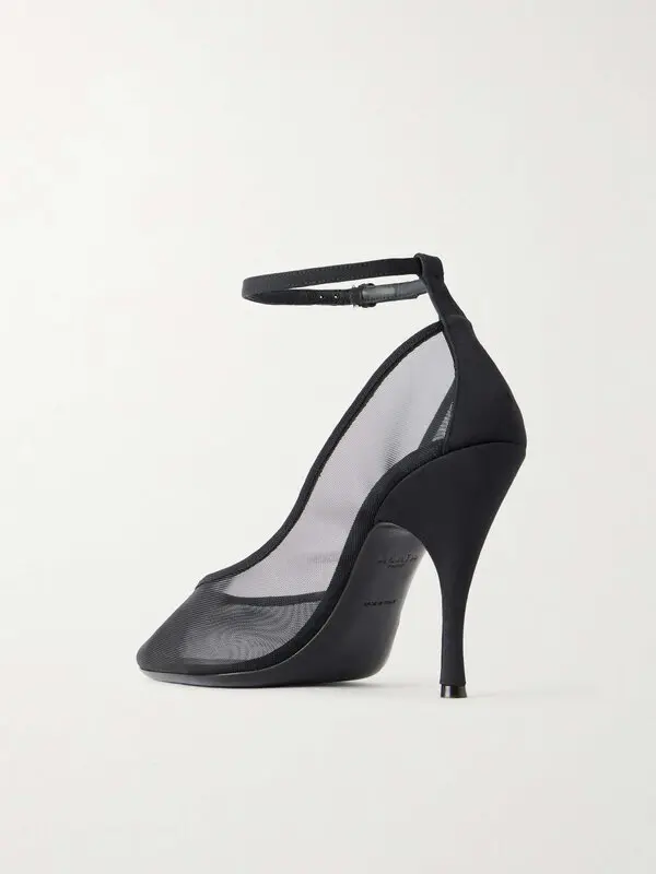 Alaïa 100 Grosgrain-trimmed Tulle Pumps