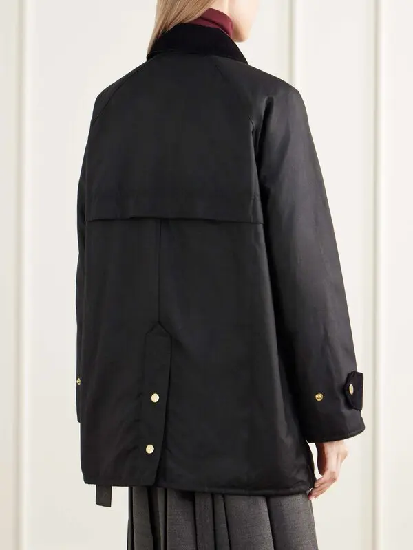 Barbour Felton Corduroy-trimmed Waxed Cotton-canvas Jacket