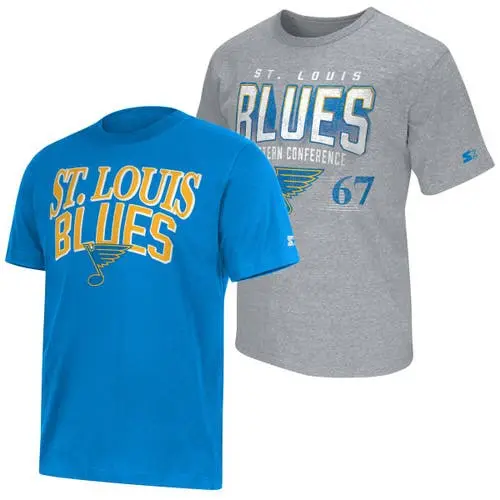 STARTER Heather Gray St. Louis Blues Two-pack T-shirt Set - Light Blue