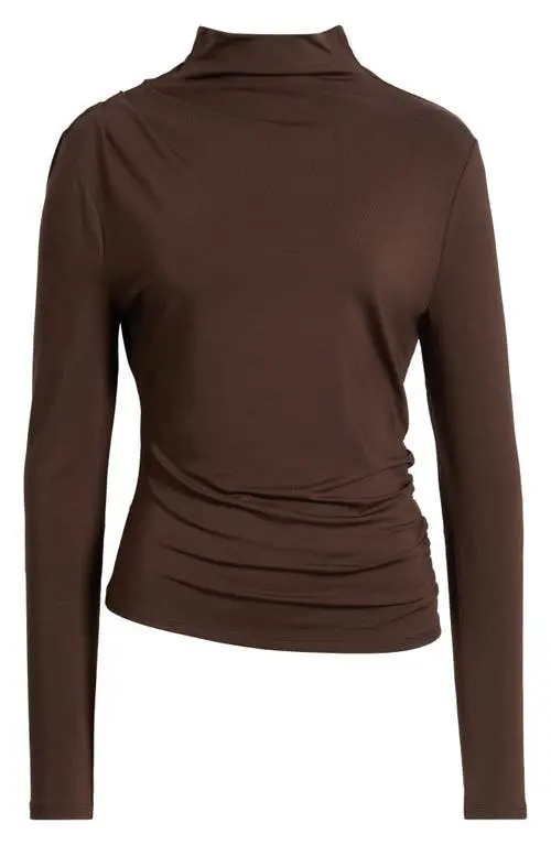 Veronica Beard Mylie Mock Neck Knit Top - Espresso