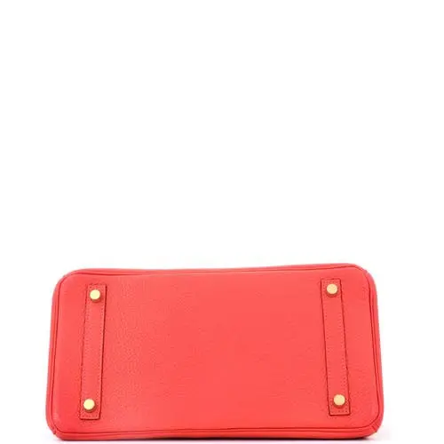 Hermès Birkin Handbag Clemence With Gold Hardware 30