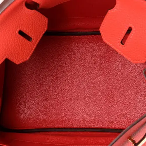 Hermès Birkin Handbag Clemence With Gold Hardware 30
