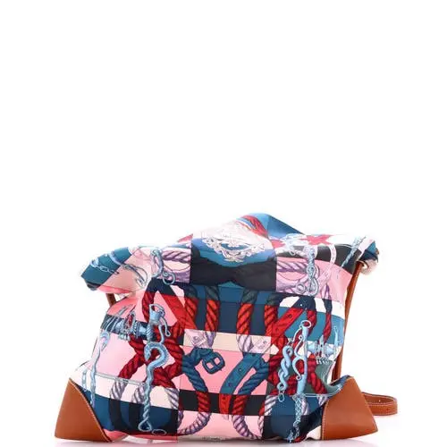 Hermès Silky City Bag Printed Silk And Leather Gm