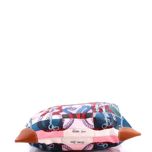 Hermès Silky City Bag Printed Silk And Leather Gm