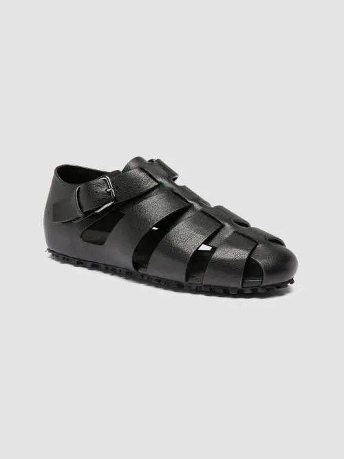 Officine Creative Yorgos 001 Woven Sandal - Black