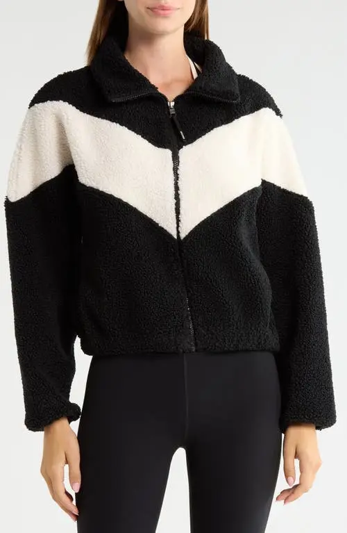 Splits59 Lottie Chevron High Pile Fleece Full Zip Jacket