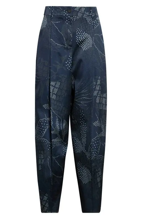 Emporio Armani Floral Crepon Pleated Tapered Pants