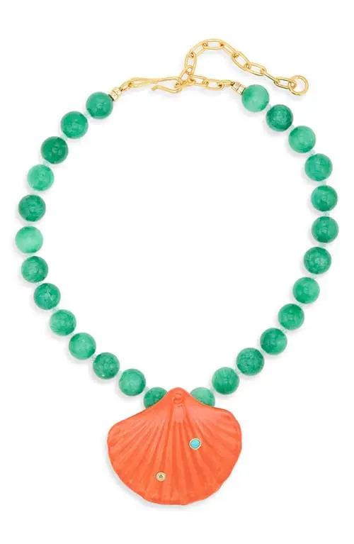 LIZZIE FORTUNATO Corfu Shell Pendant Necklace