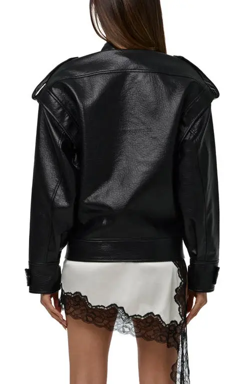 Naked Wardrobe Faux Leather Bomber Jacket