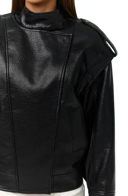 Naked Wardrobe Faux Leather Bomber Jacket