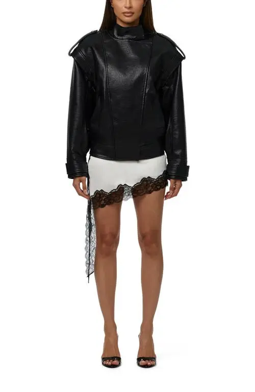 Naked Wardrobe Faux Leather Bomber Jacket