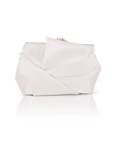Badgley Mischka Caroline Satin Obi Pouch Clutch