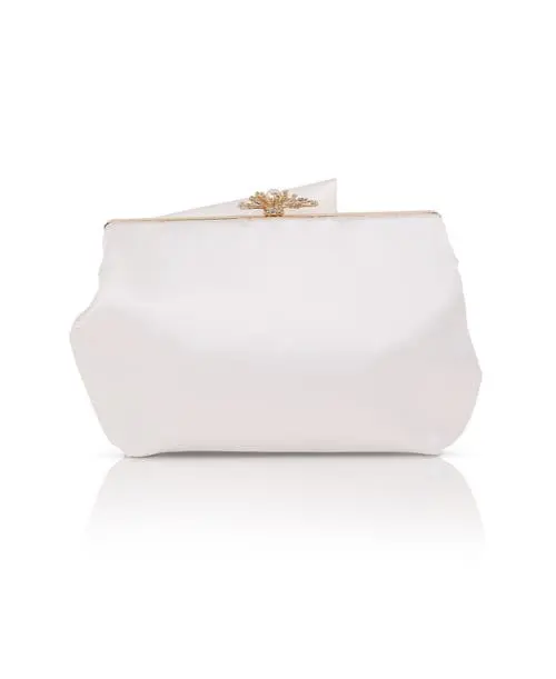 Badgley Mischka Caroline Satin Obi Pouch Clutch