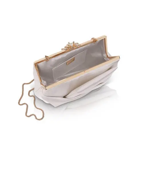 Badgley Mischka Caroline Satin Obi Pouch Clutch
