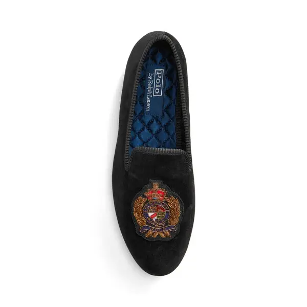 Ralph Lauren Paxton Crest Velvet Slipper