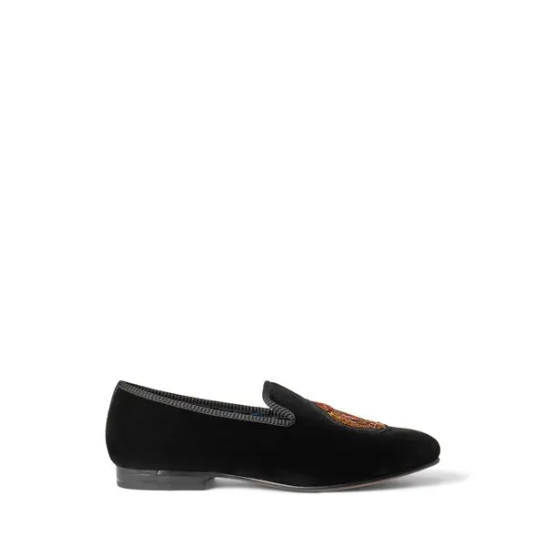 Ralph Lauren Paxton Crest Velvet Slipper