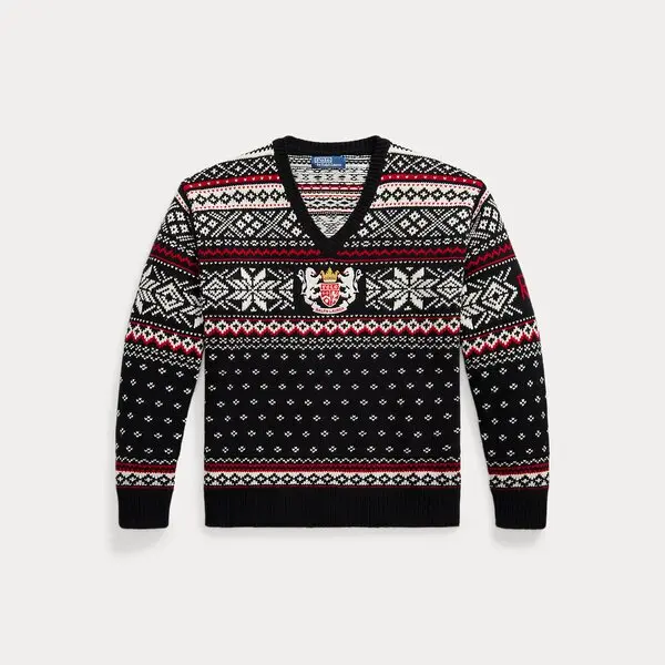 Ralph Lauren Embroidered Wool Sweater - Black Combo