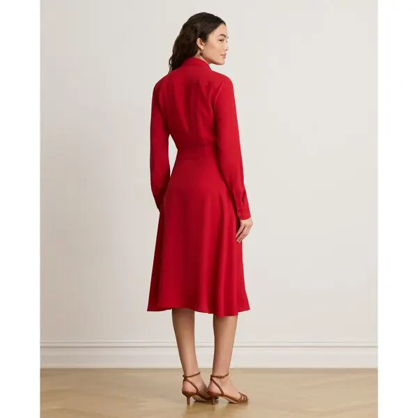 Ralph Lauren Belted Double-faced Georgette Shirtdress